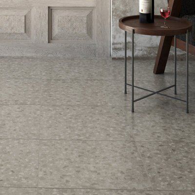 Terrazzo Grey Matt Marble effect Porcelain Indoor Wall & floor Tile ...