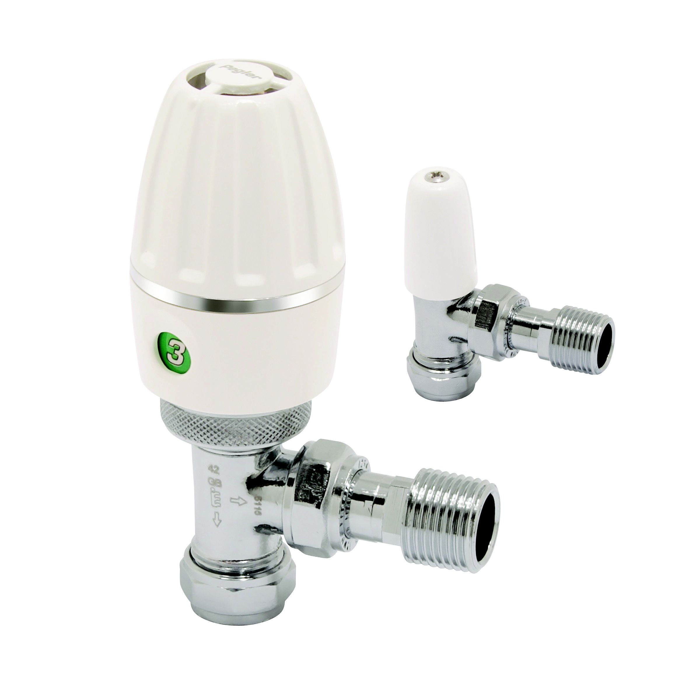 Terrier 3 White Thermostatic Radiator valve | DIY at B&Q