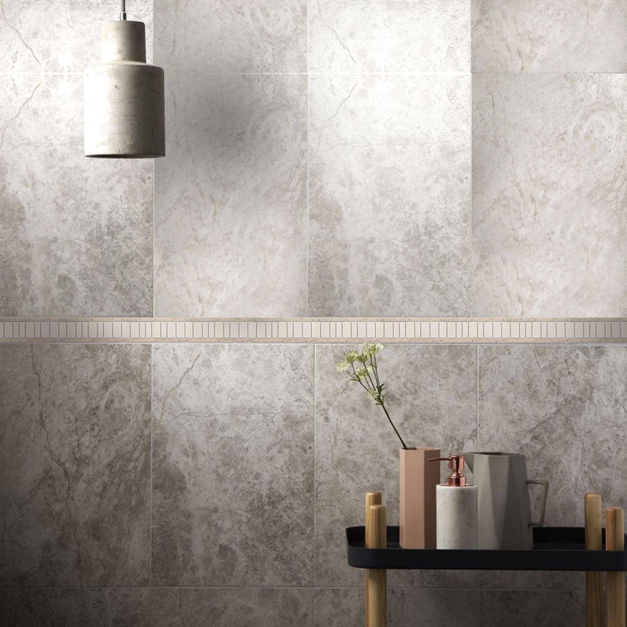 Thala Beige Natural stone Border tile, (L)305mm (W)80mm