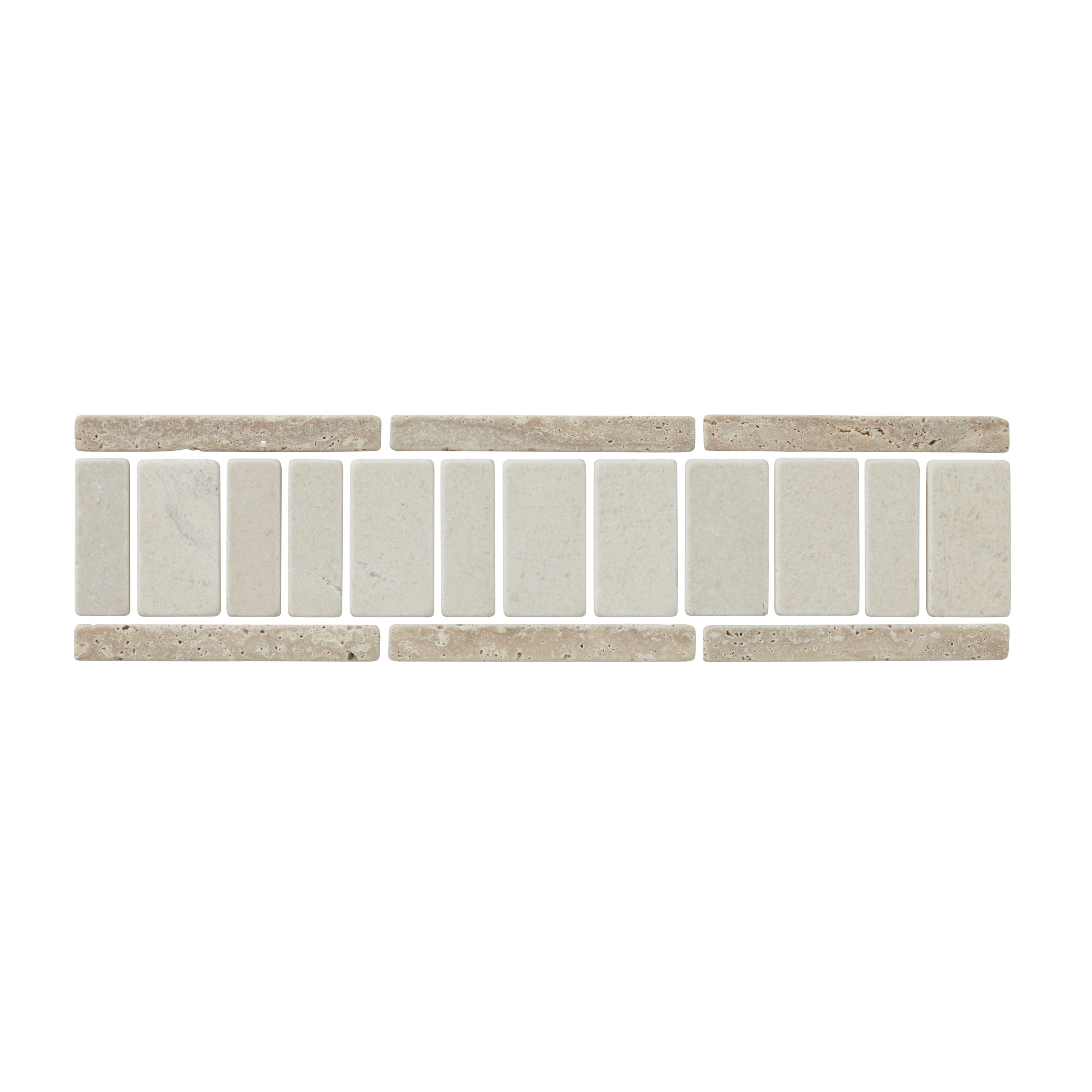 Thala Beige Natural stone Border tile, (L)305mm (W)80mm | DIY at B&Q