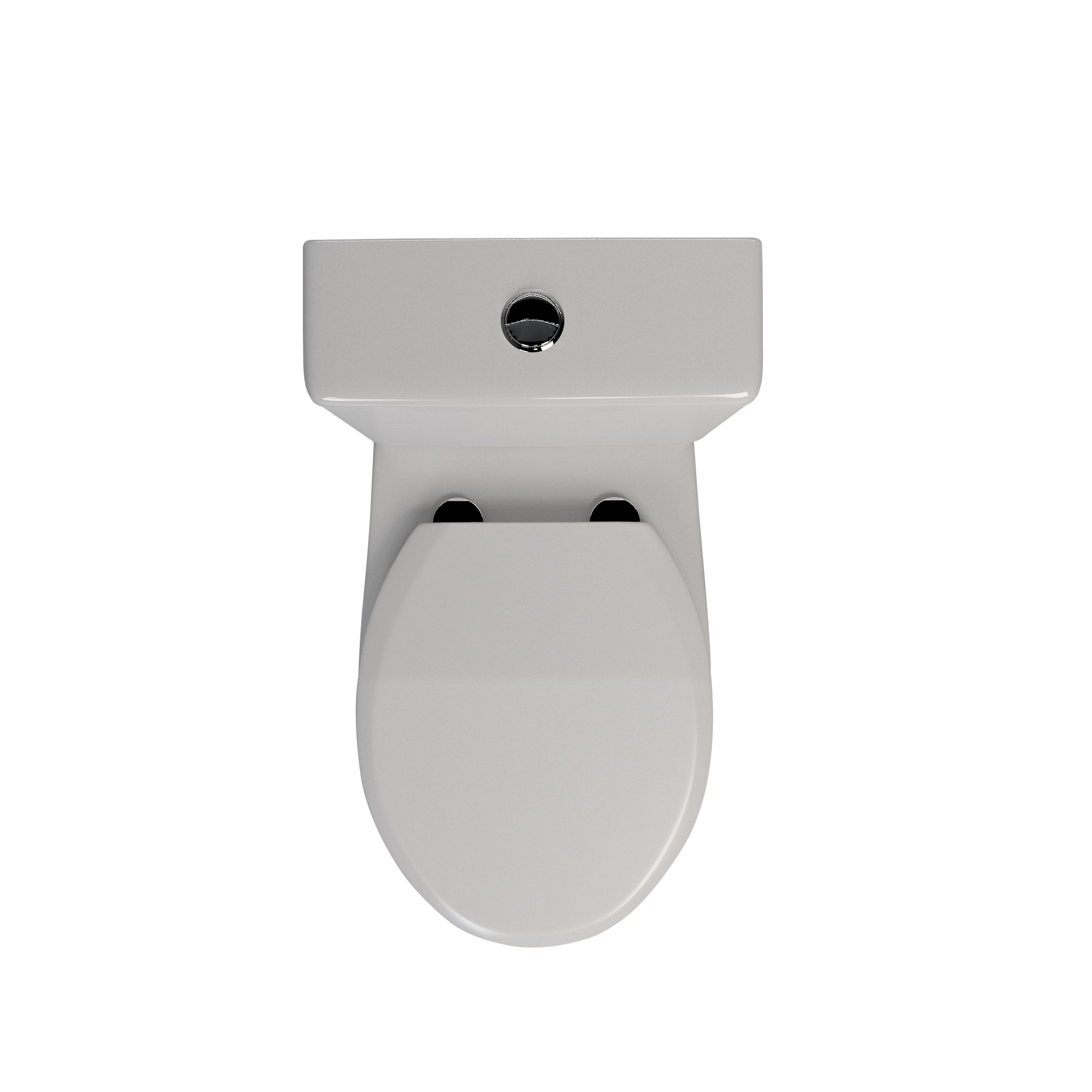 Thasos White Close-coupled Round Toilet set with Soft close seat ...