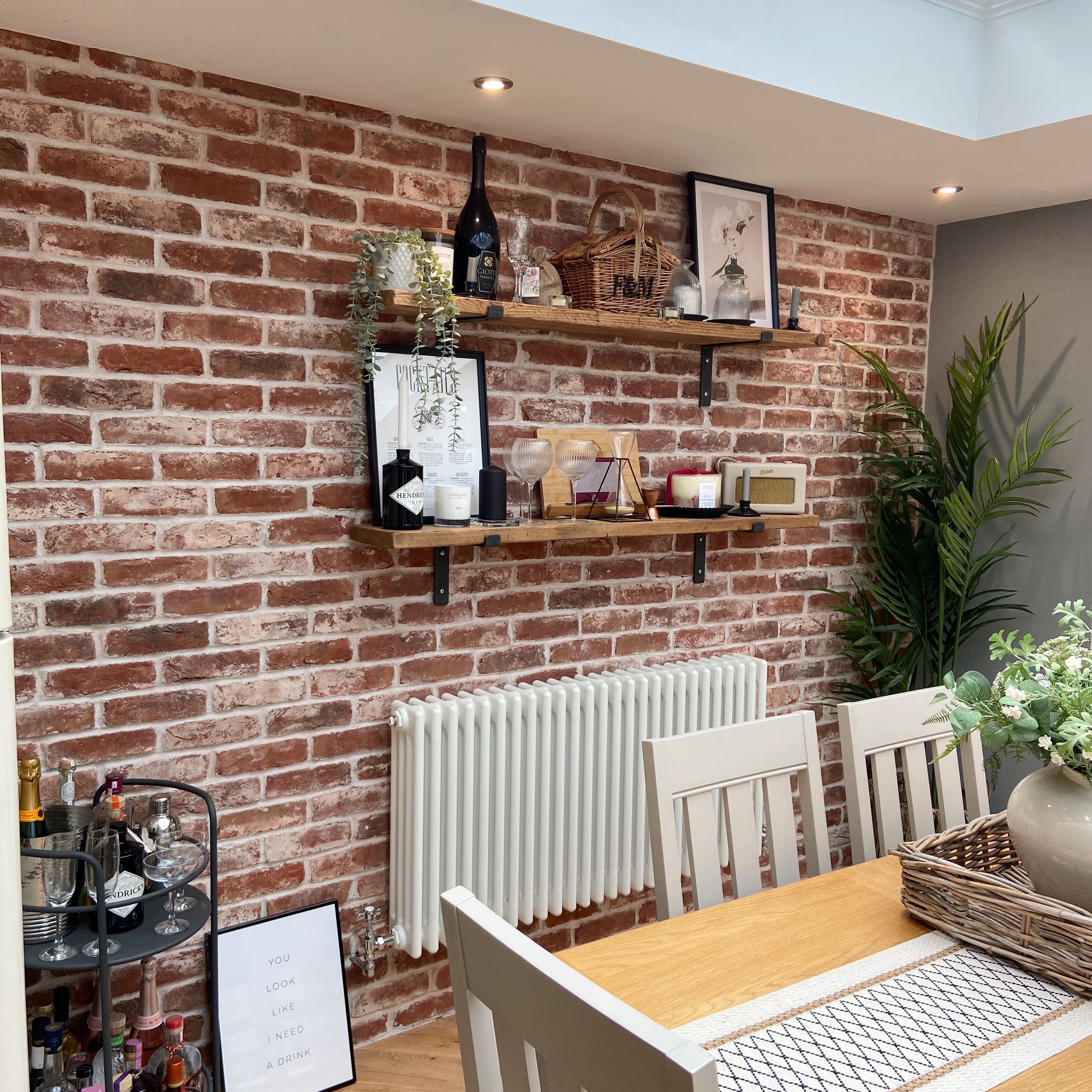 The Brick Tile Company Reclaimed Tumbled Red Brick slip (L)215mm (W ...