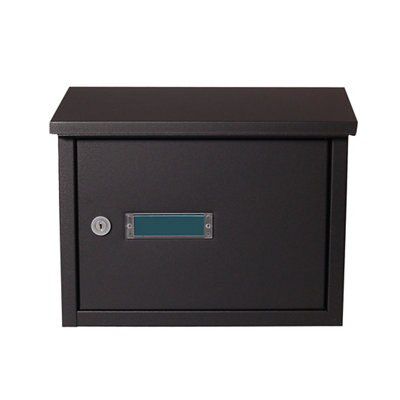 The House Nameplate Company Black Painted Steel Lockable Post box, (H ...