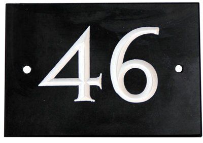 The House Nameplate Company Black & white Slate Non self-adhesive ...