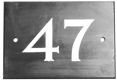 The House Nameplate Company Black & white Slate Non self-adhesive ...