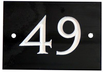 The House Nameplate Company Black & white Slate Non self-adhesive ...