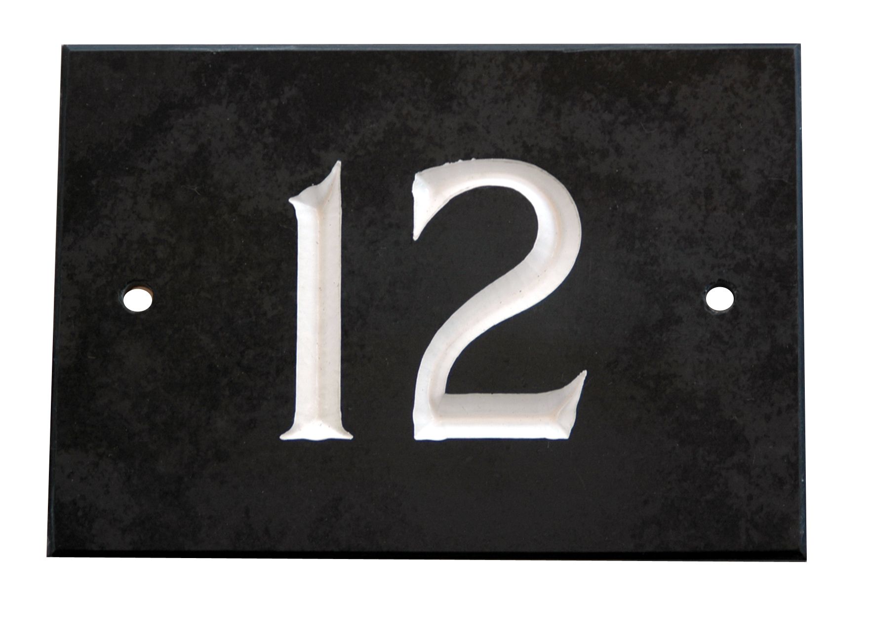 The House Nameplate Company Black & white Slate Rectangular House ...
