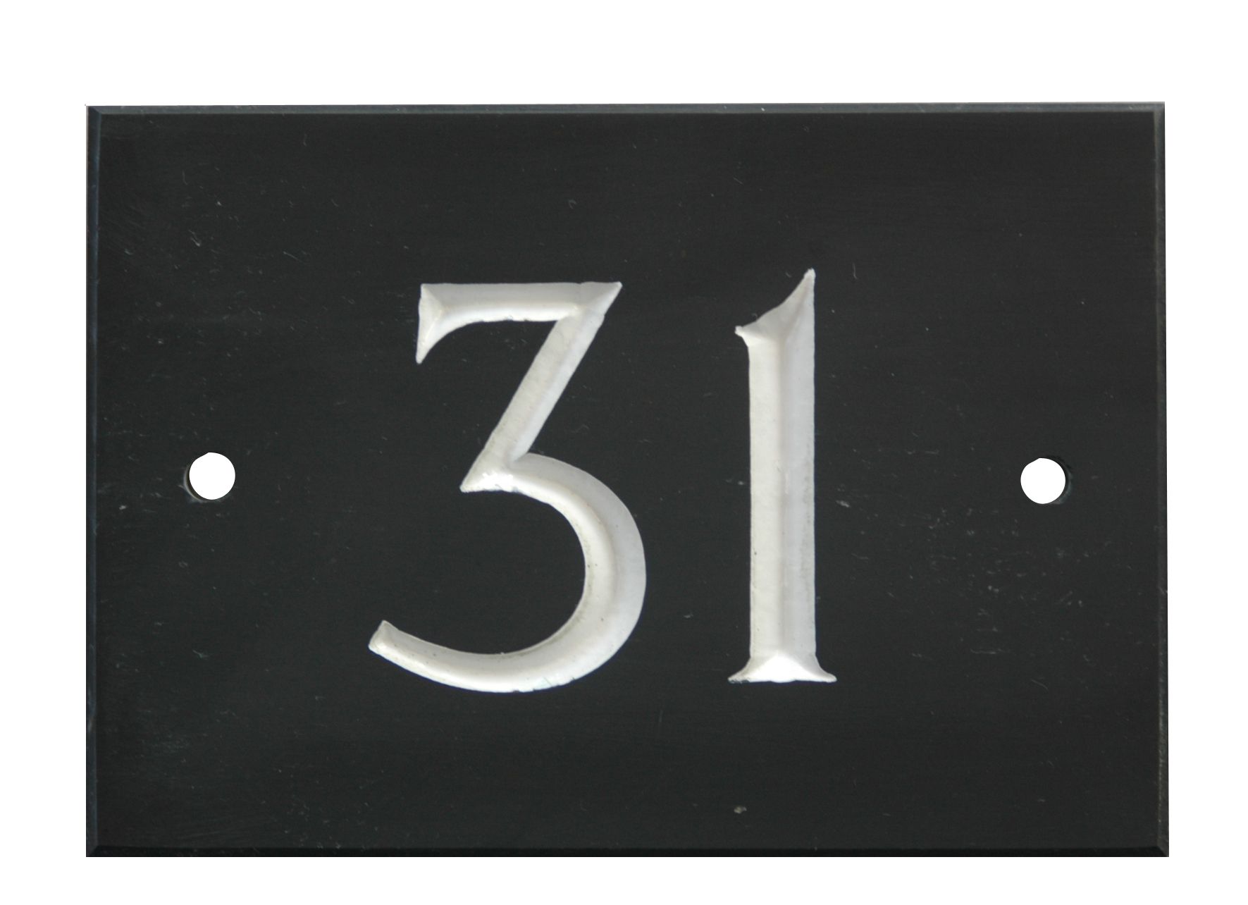 The House Nameplate Company Black & white Slate Rectangular House ...