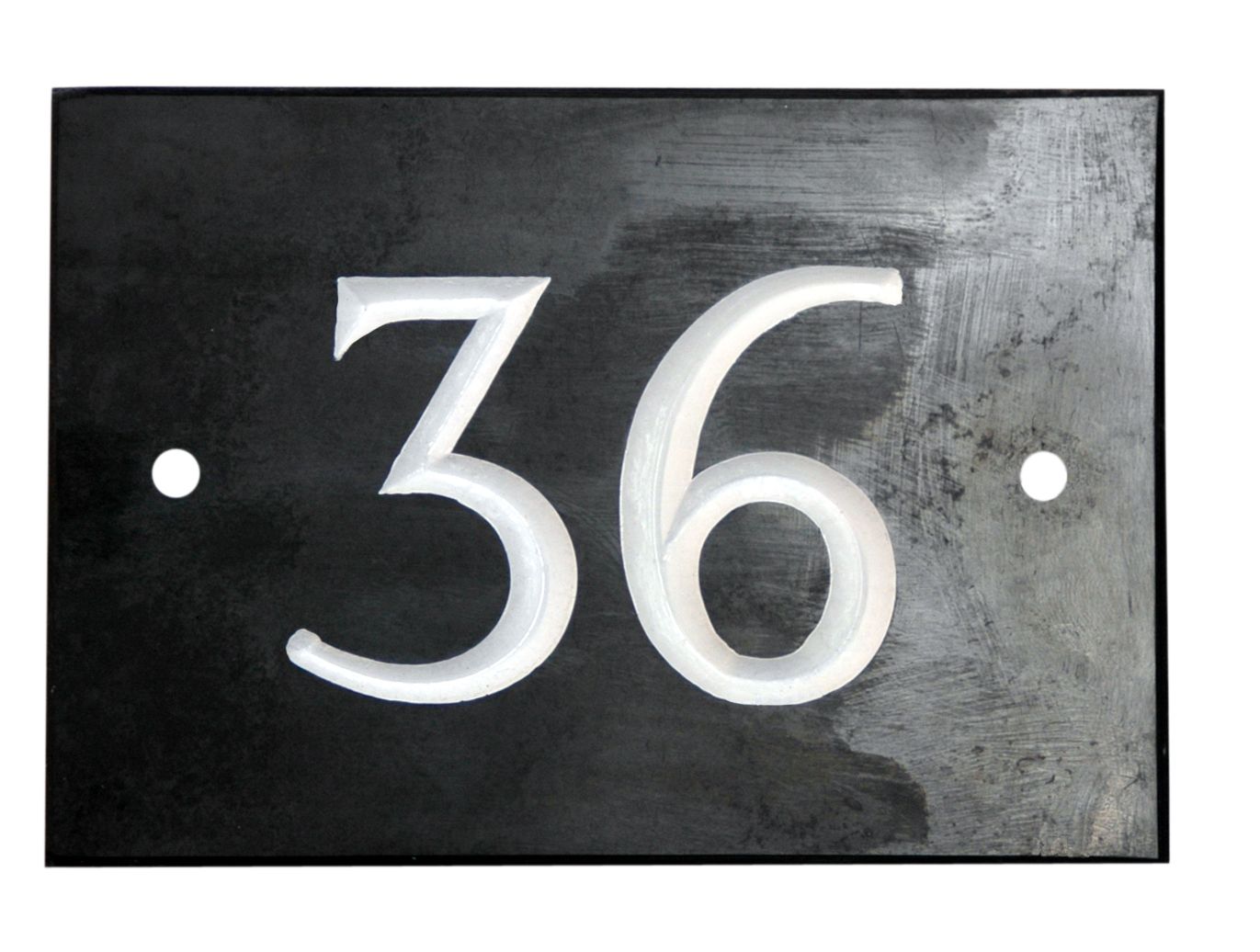 The House Nameplate Company Black & white Slate Rectangular House ...