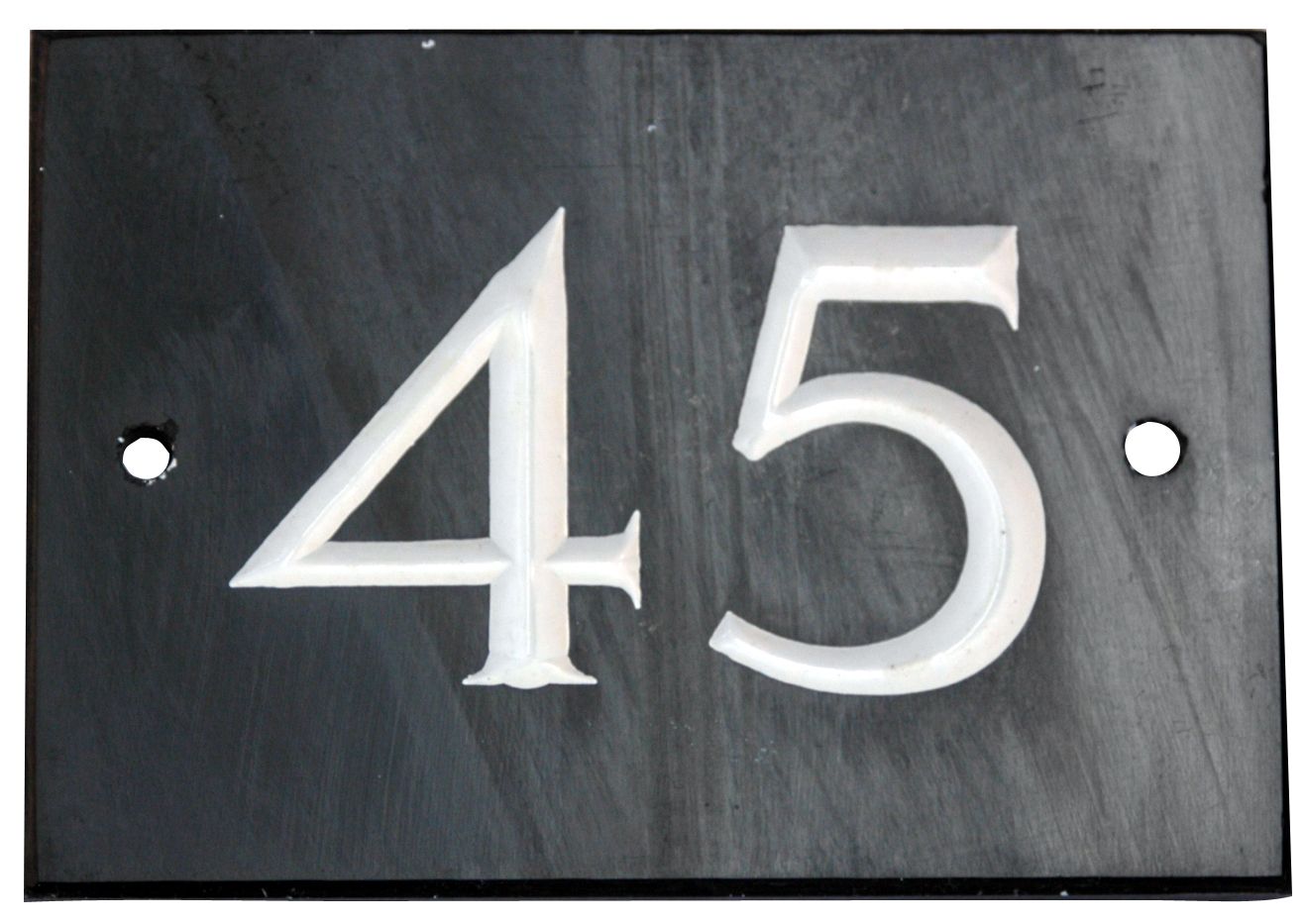 The House Nameplate Company Black & white Slate Rectangular House ...