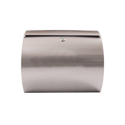 The House Nameplate Company Brushed Steel Lockable Post box, (H)330mm ...