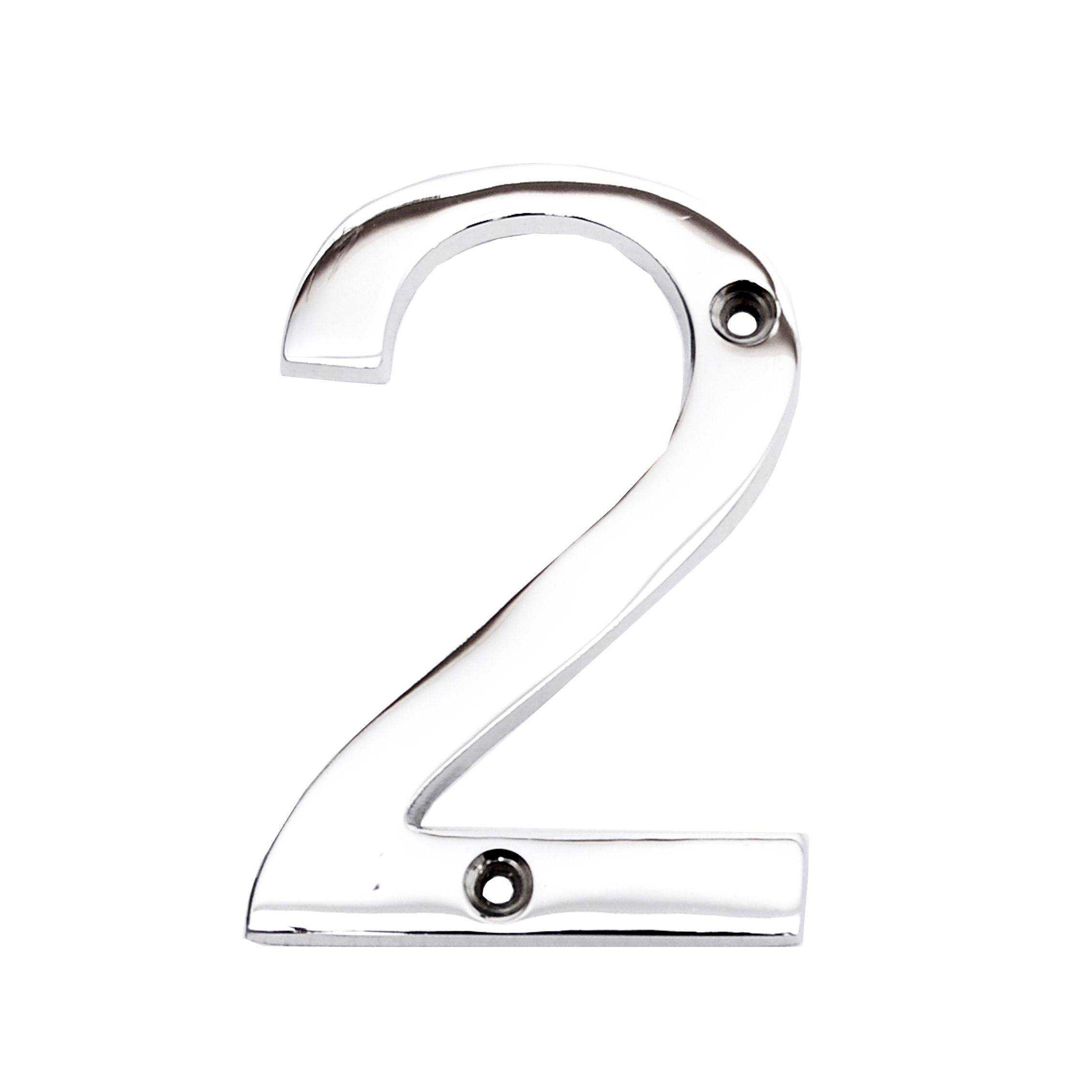 The House Nameplate Company Chrome-plated Zinc alloy House number 2, (H ...
