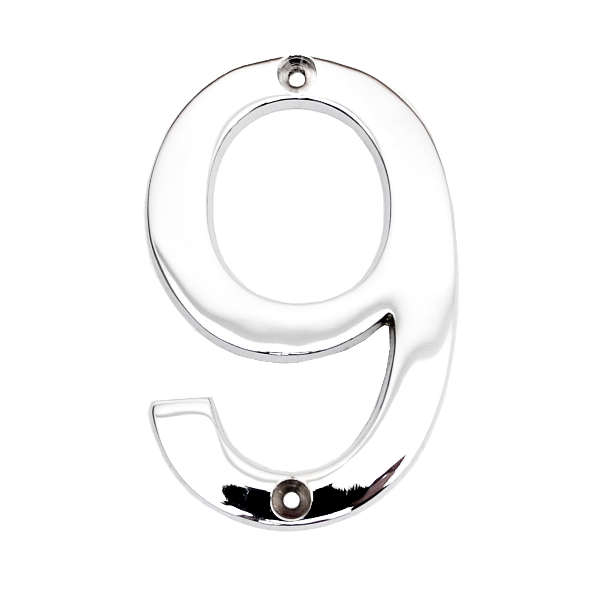 The House Nameplate Company Chrome-plated Zinc alloy House number 9, (H ...