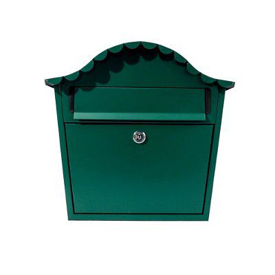 The House Nameplate Company Gloss Green Steel Lockable Post box, (H ...