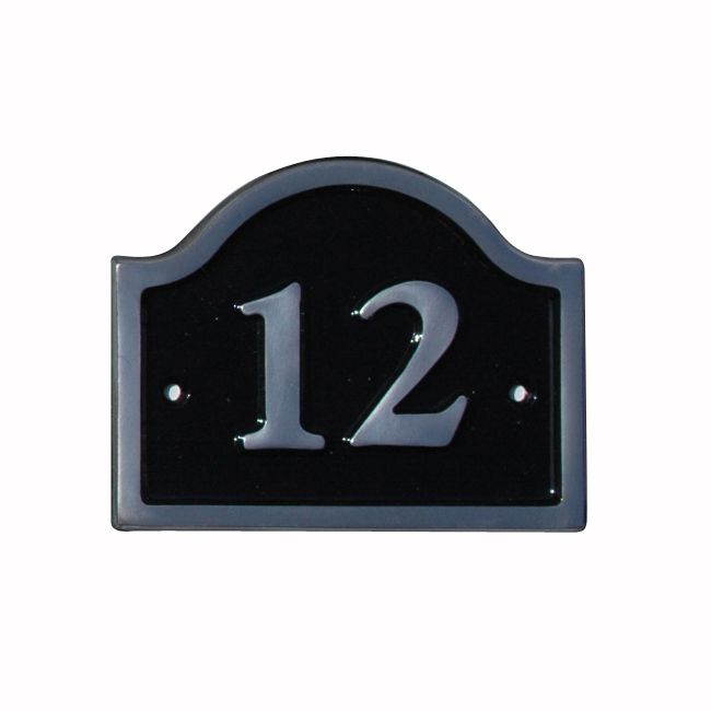 The House Nameplate Company Polished Black Aluminium House number 12 ...