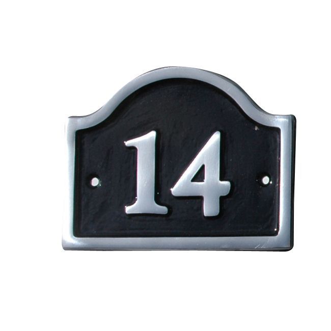 The House Nameplate Company Polished Black Aluminium House number 14 ...