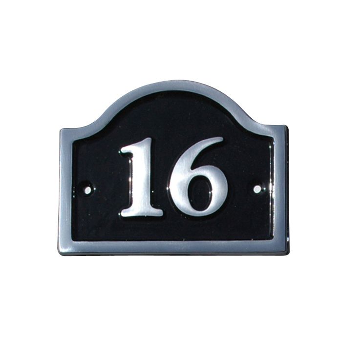 The House Nameplate Company Polished Black Aluminium House number 16 ...