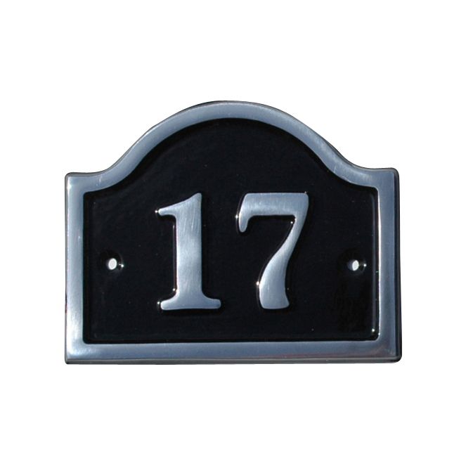 The House Nameplate Company Polished Black Aluminium House number 17 ...