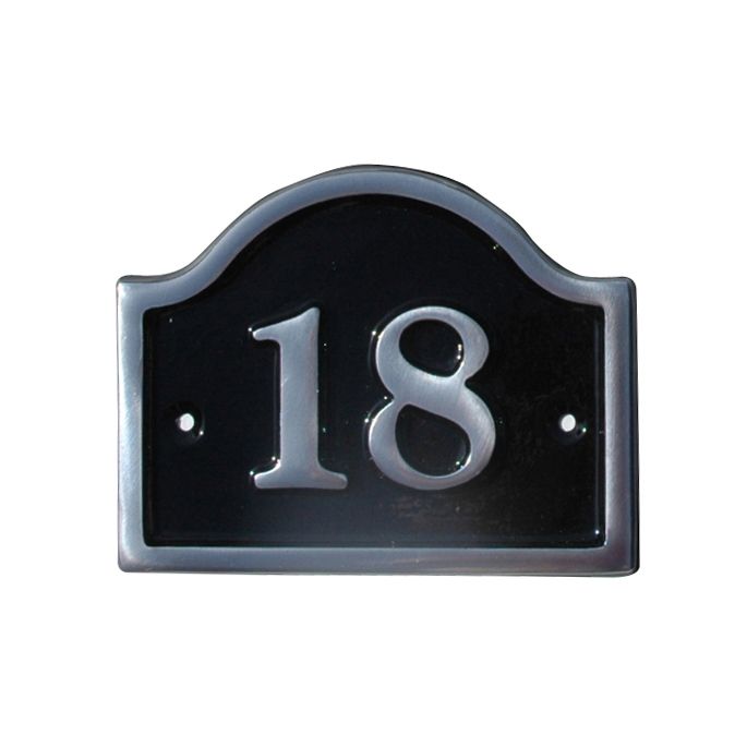 The House Nameplate Company Polished Black Aluminium House number 18 ...