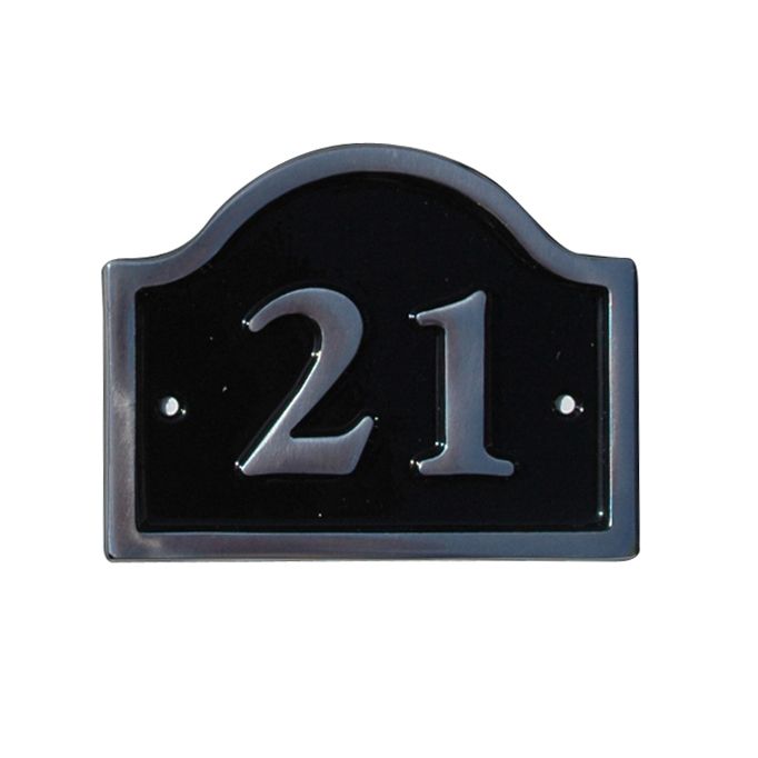 The House Nameplate Company Polished Black Aluminium House number 21 ...