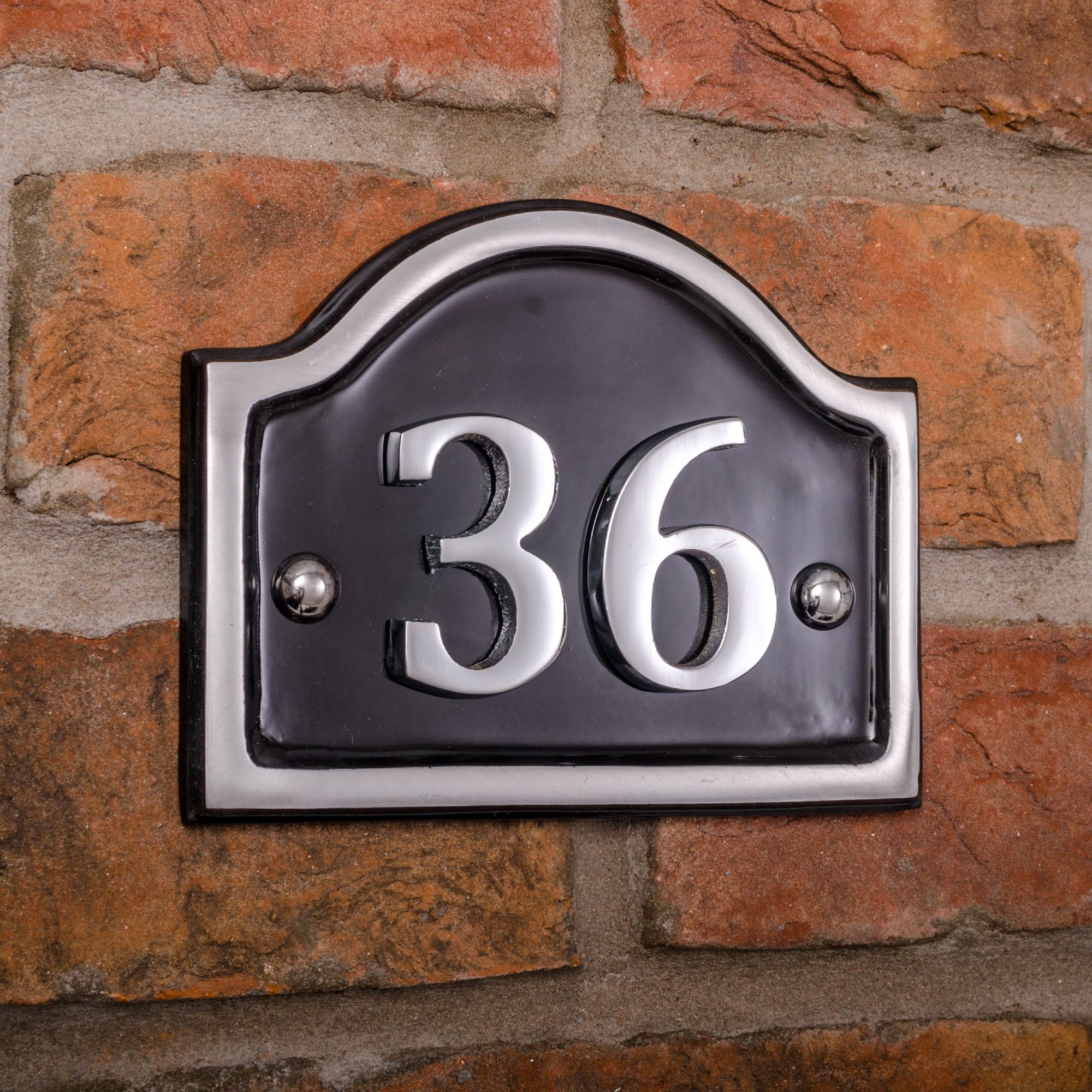 The House Nameplate Company Polished Black Aluminium House number 36 ...