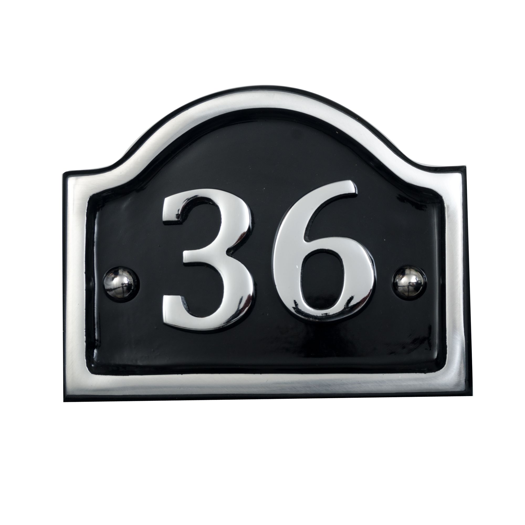 The House Nameplate Company Polished Black Aluminium House number 36 ...