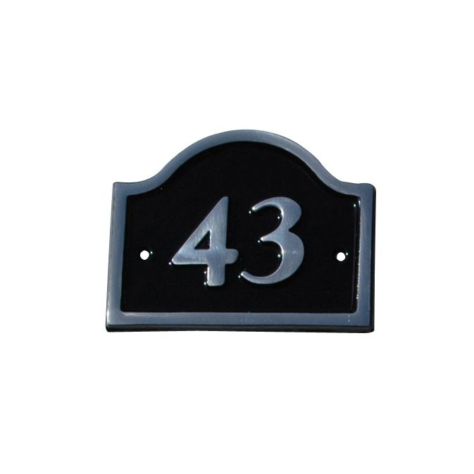 The House Nameplate Company Polished Black Aluminium House number 43 ...