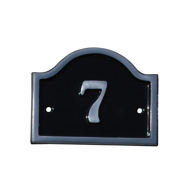 The House Nameplate Company Polished Black Aluminium House number 7, (H ...
