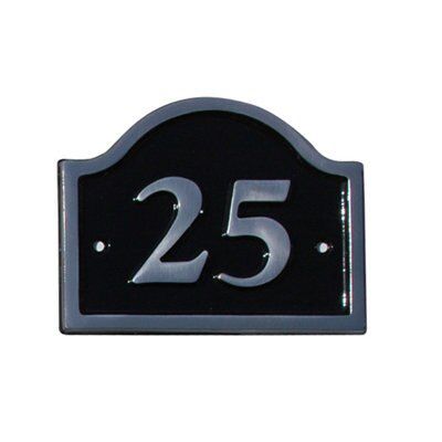 The House Nameplate Company Polished Black Aluminium Non self-adhesive ...