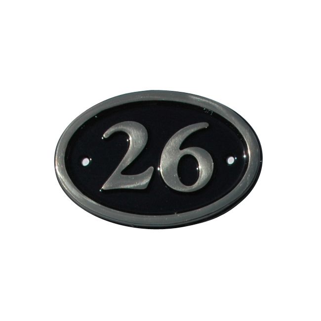 The House Nameplate Company Polished Black Brass Oval House number 26 ...