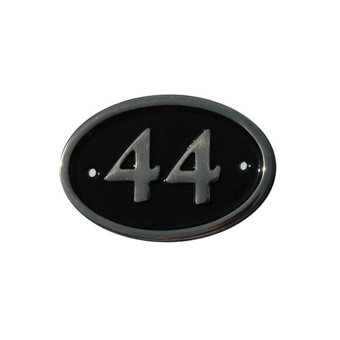 The House Nameplate Company Polished Black Brass Oval House number 44 ...