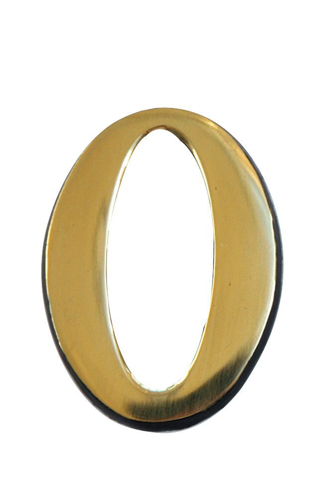 The House Nameplate Company Polished Brass Self-adhesive House number 0 ...
