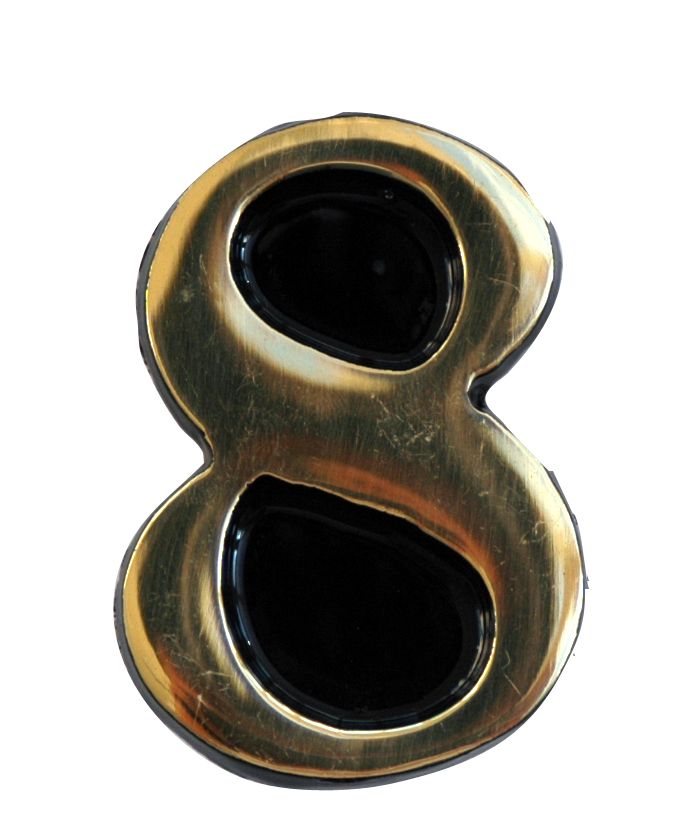 The House Nameplate Company Polished Brass Self-adhesive House number 8 ...