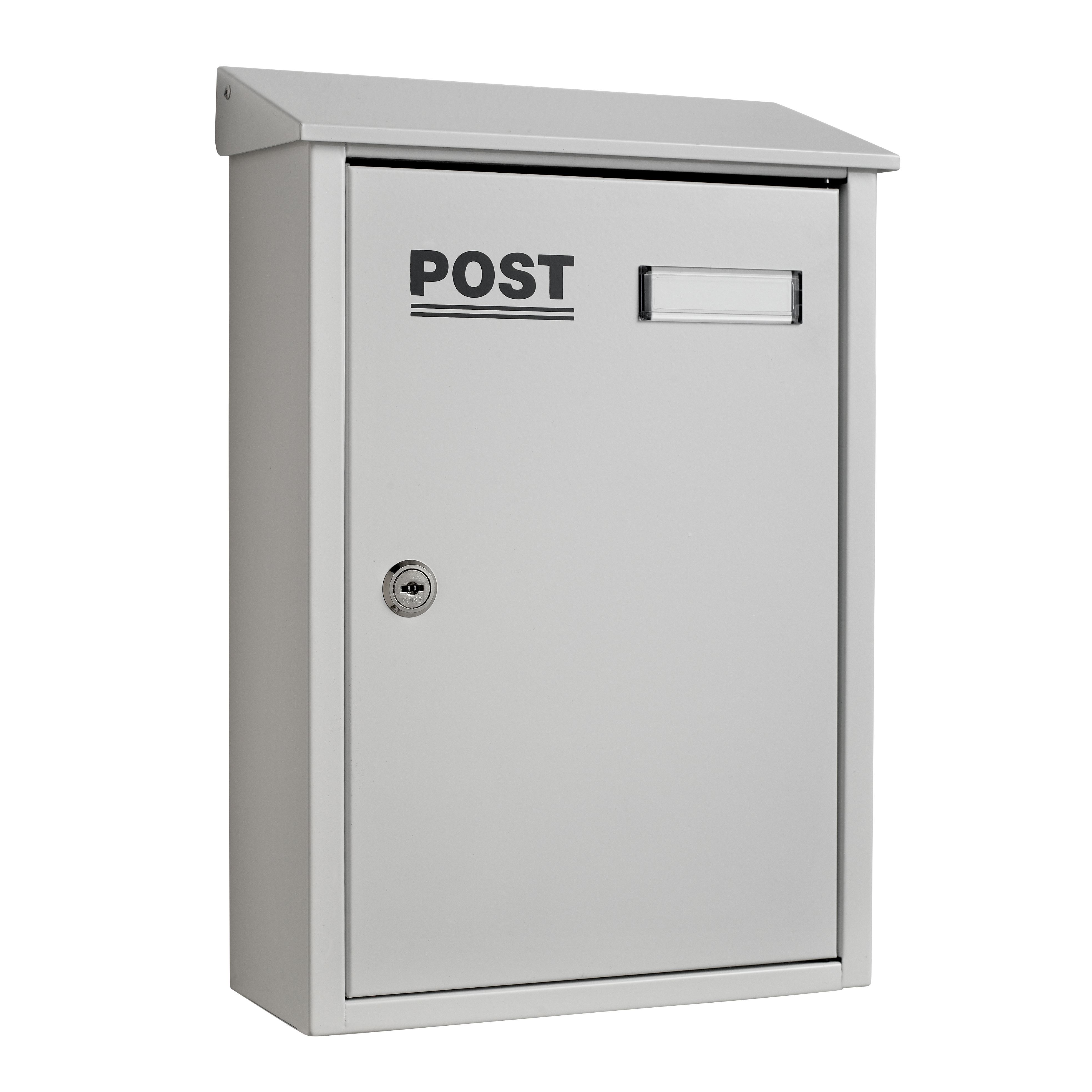 The House Nameplate Company White Steel Post box, (H)385mm (W)260mm ...