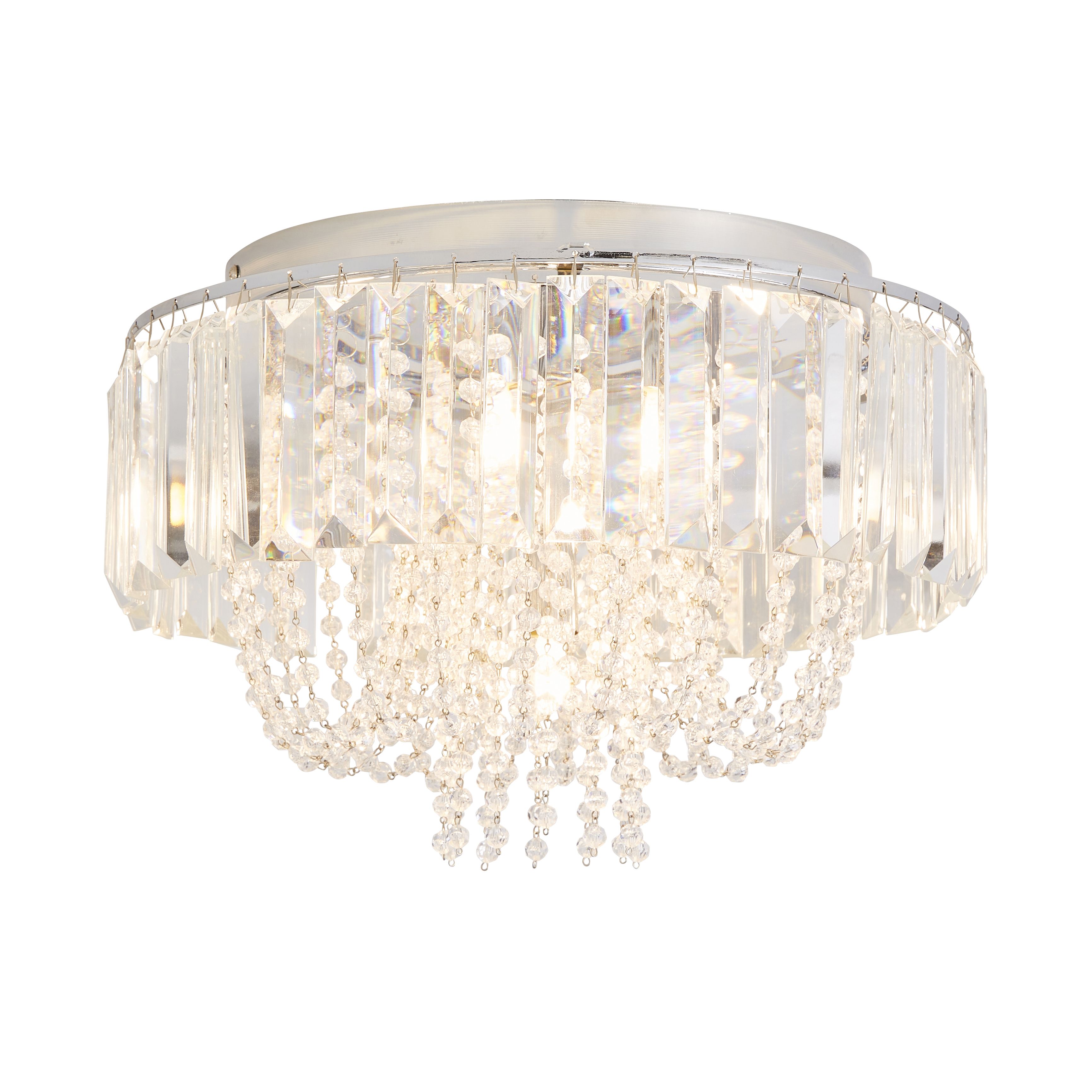 The Lighting Edit Cerro Crystal Glass & metal chrome effect 4 Lamp LED ...