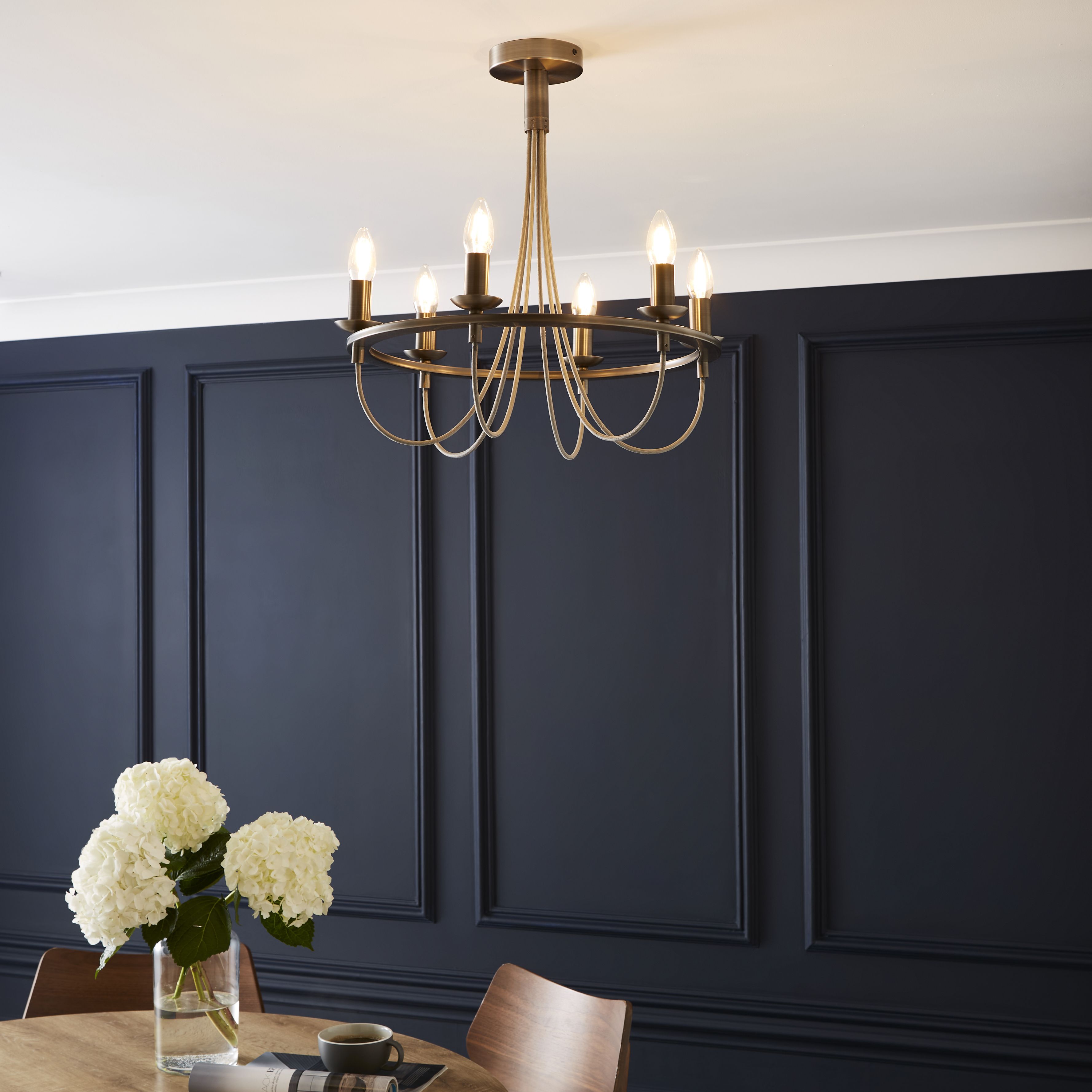 The Lighting Edit Massalia Matt Pewter effect 6 Lamp LED Pendant ...