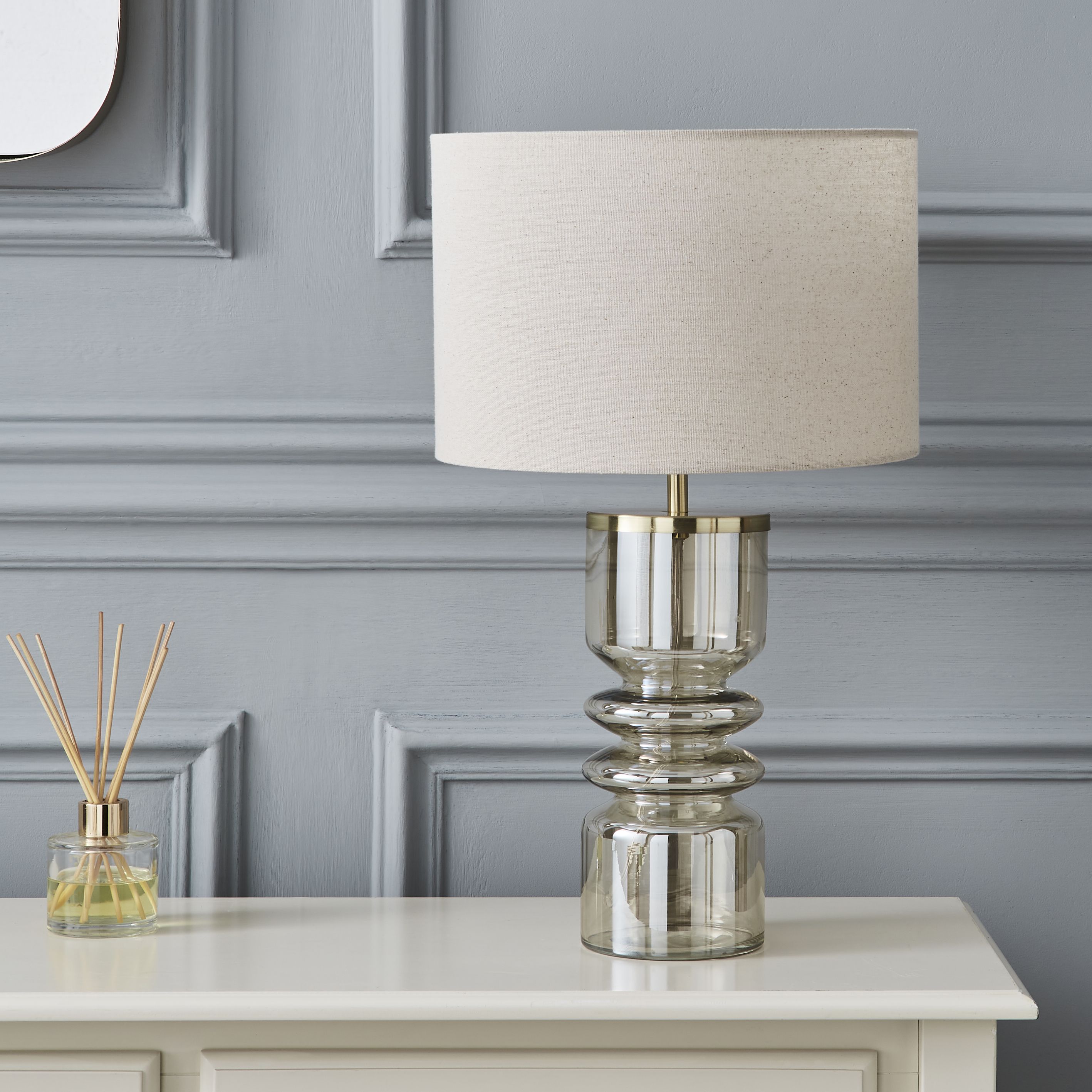 The Lighting Edit Mimi Ribbed Clear Table lamp | DIY at B&Q