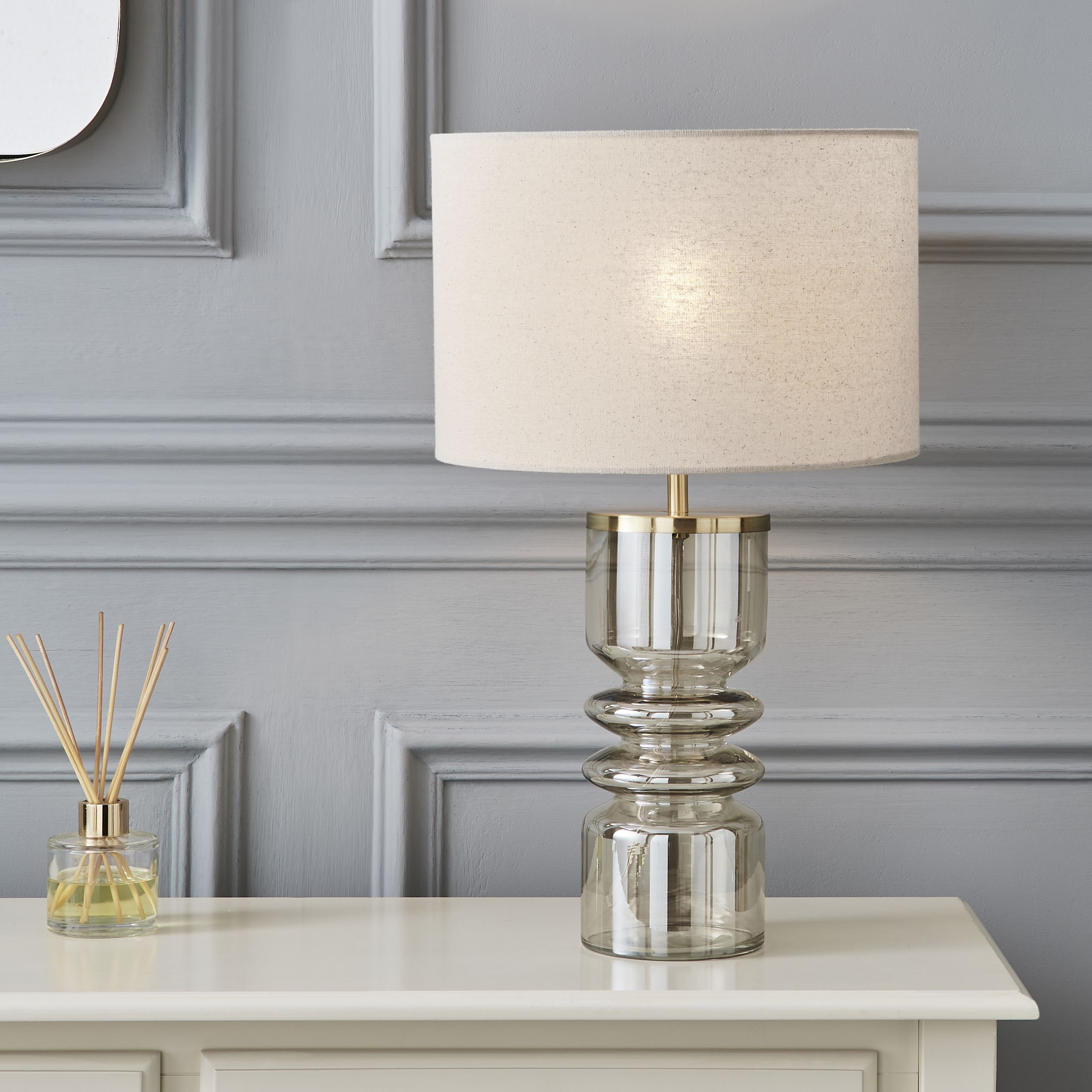The Lighting Edit Mimi Ribbed Clear Table lamp | DIY at B&Q