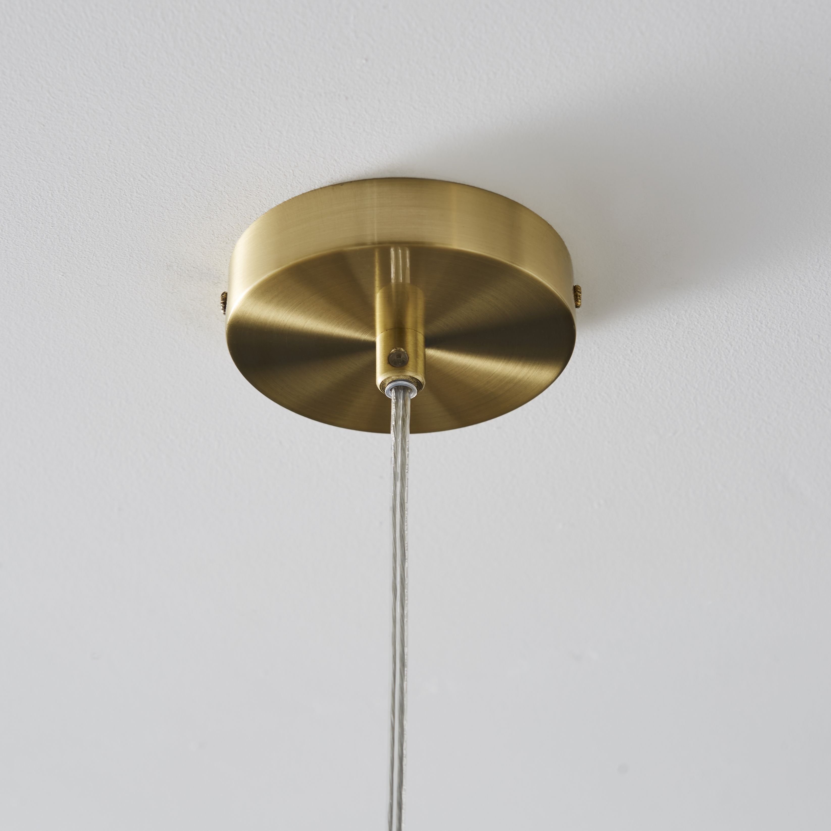 The Lighting Edit Opal Ball Gloss Brass effect LED Pendant ceiling ...