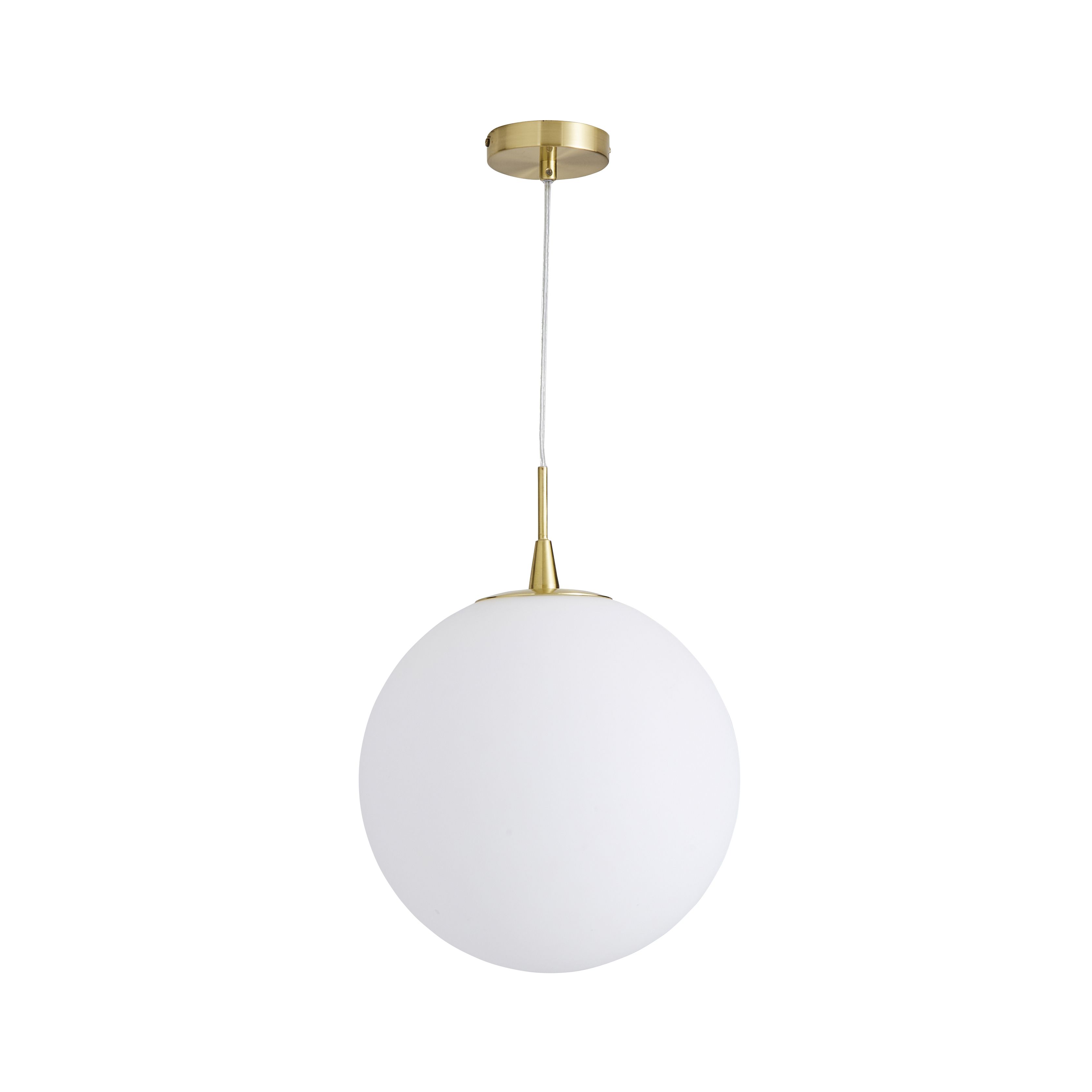 The Lighting Edit Opal Ball Gloss Brass effect LED Pendant ceiling ...