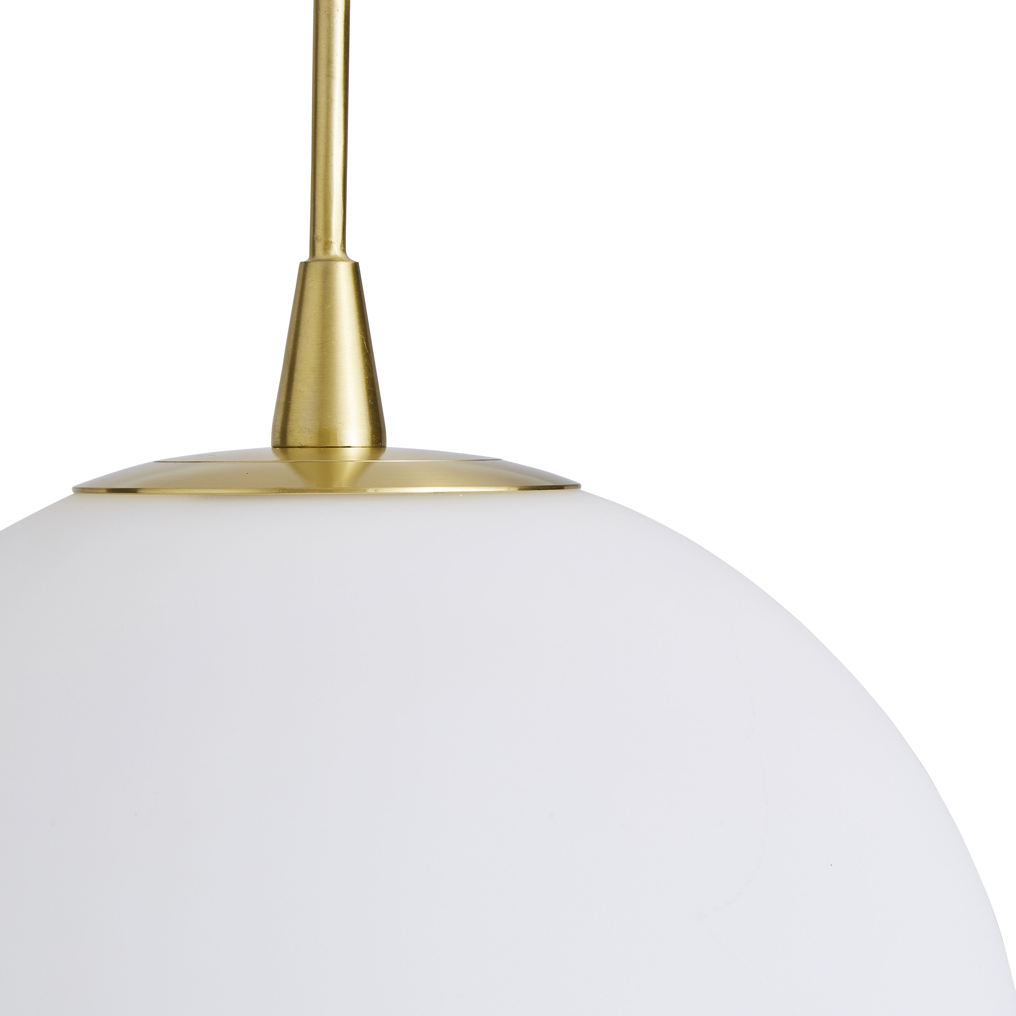 The Lighting Edit Opal Ball Gloss Brass effect LED Pendant ceiling ...