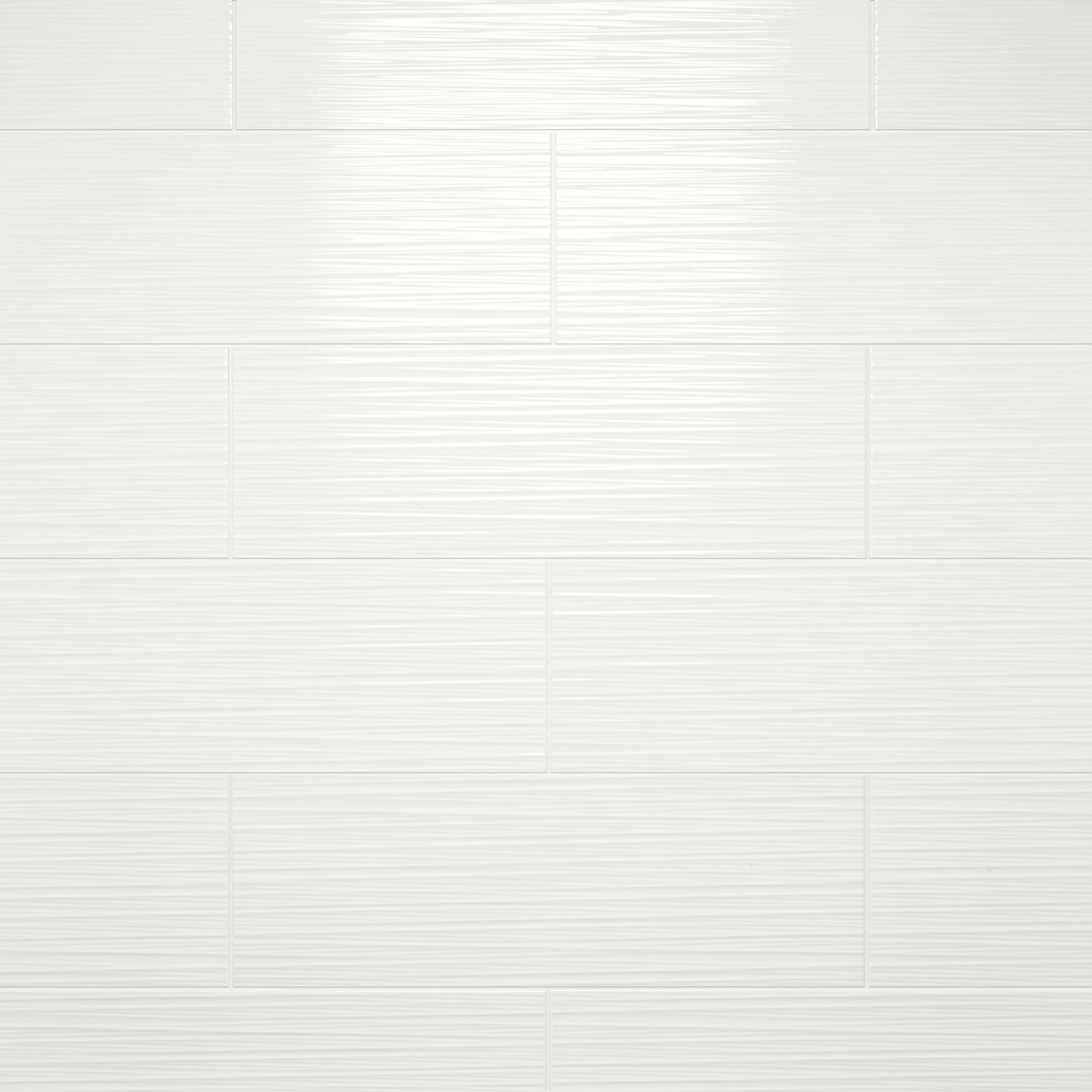 Thin line White Matt Ceramic Wall Tile Sample