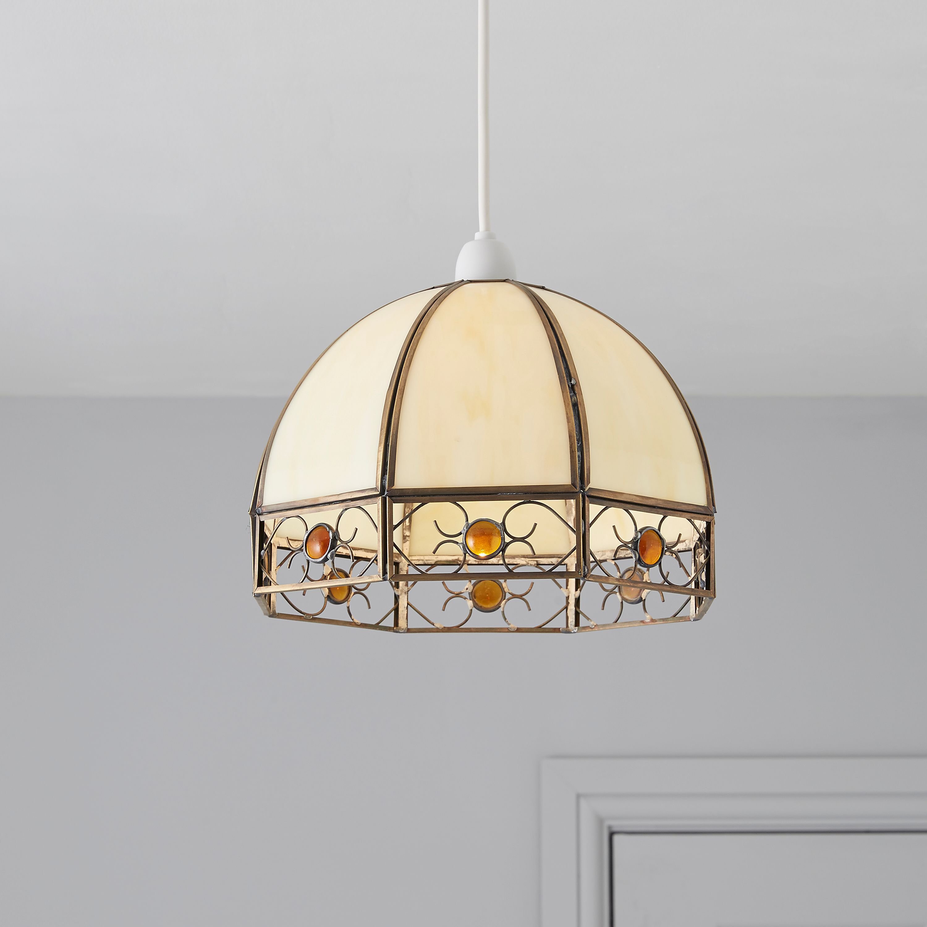 Tiffany Pendant Ivory Ceiling light | DIY at B&Q