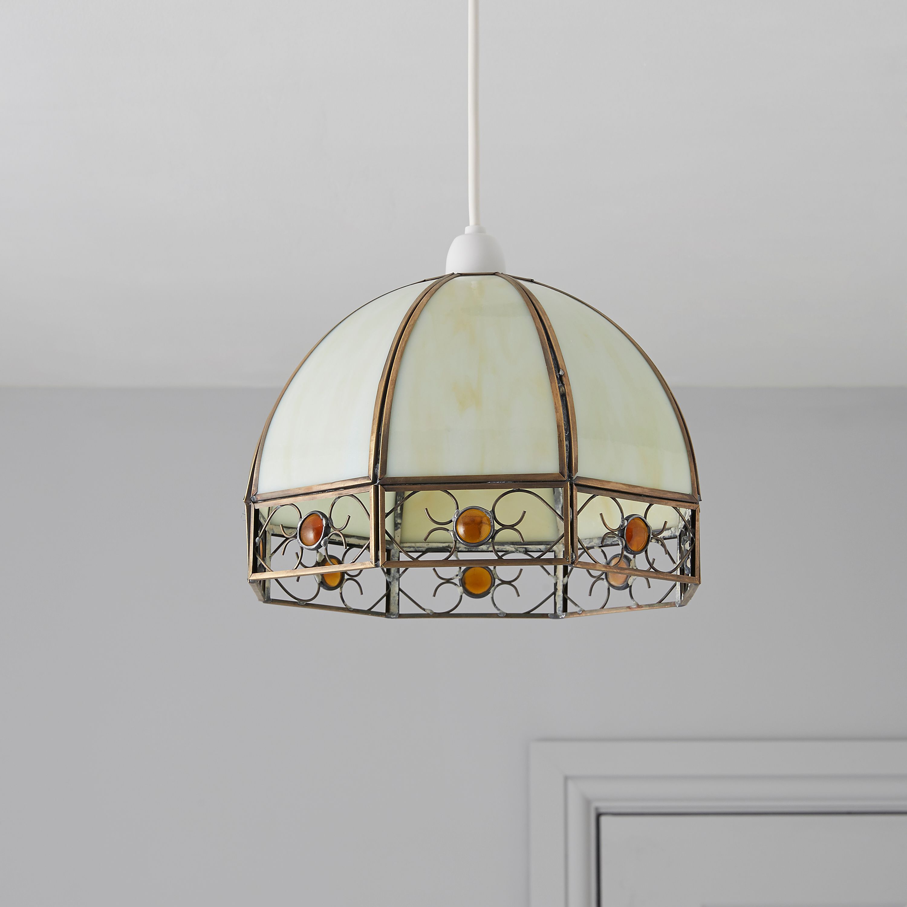 Tiffany Pendant Ivory Ceiling light | DIY at B&Q