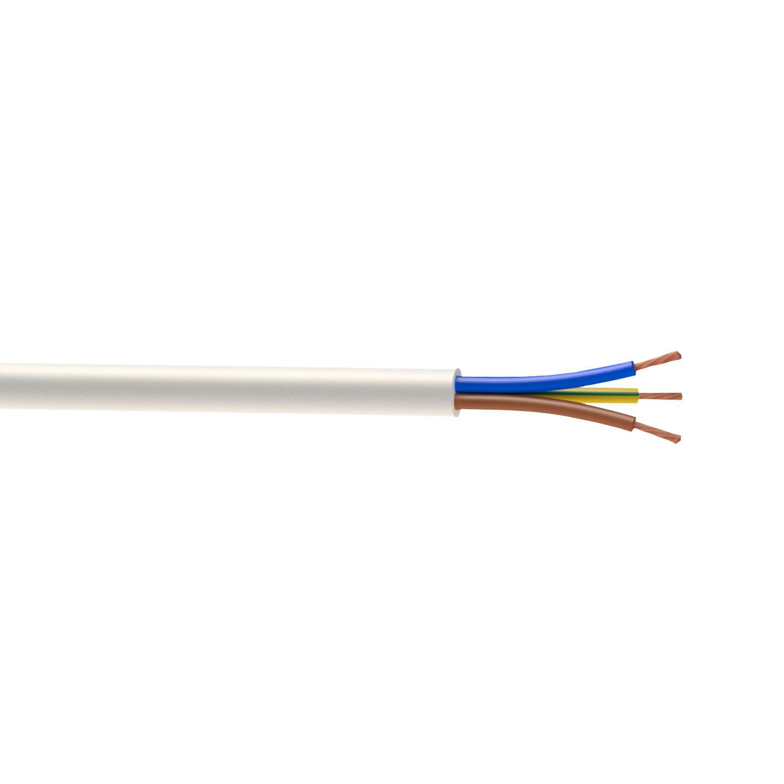 Time 3183Y White 3-core Cable 2.5mm² x 5m | DIY at B&Q