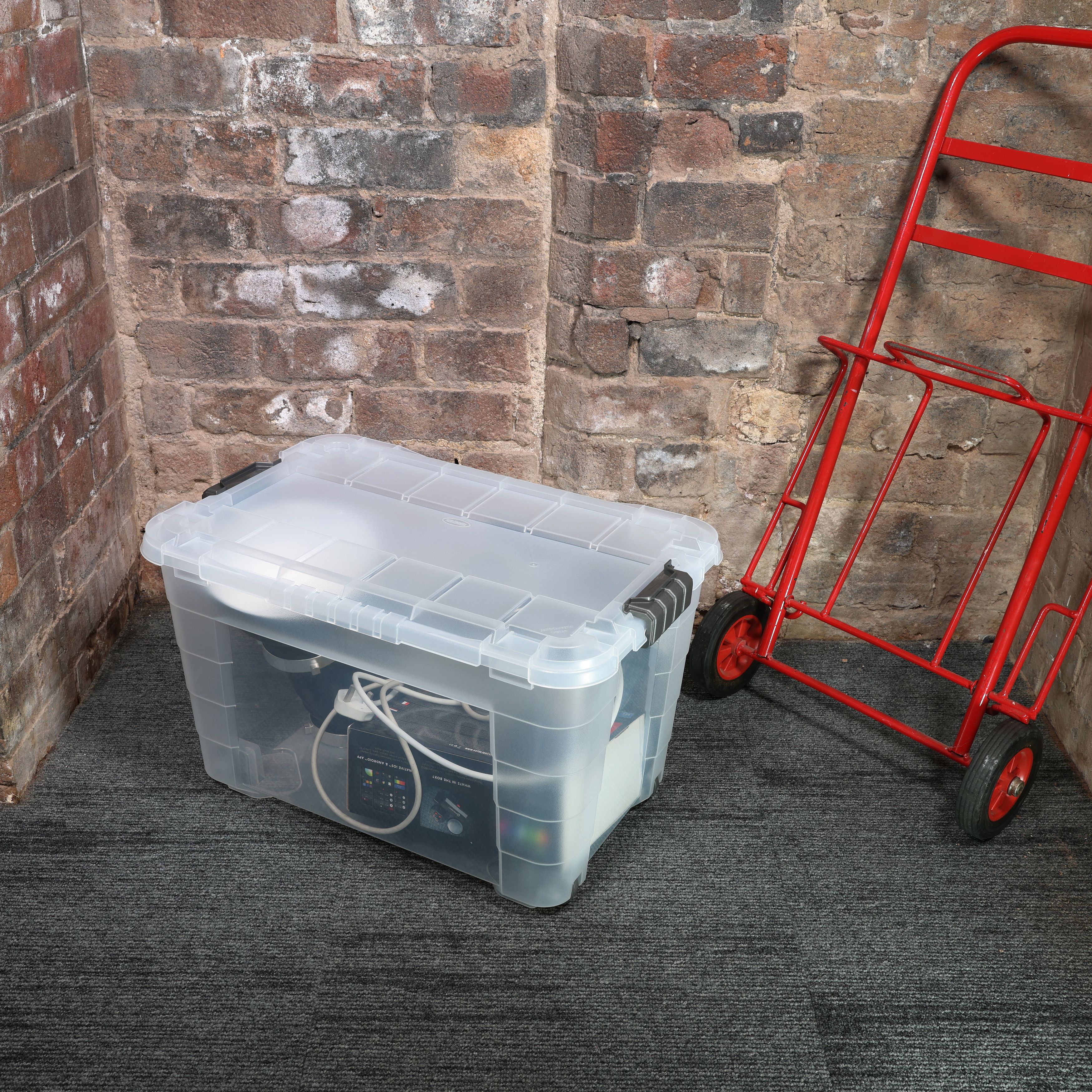 Tontarelli Flip & Store 60L Stackable Wheeled Storage box with Lid