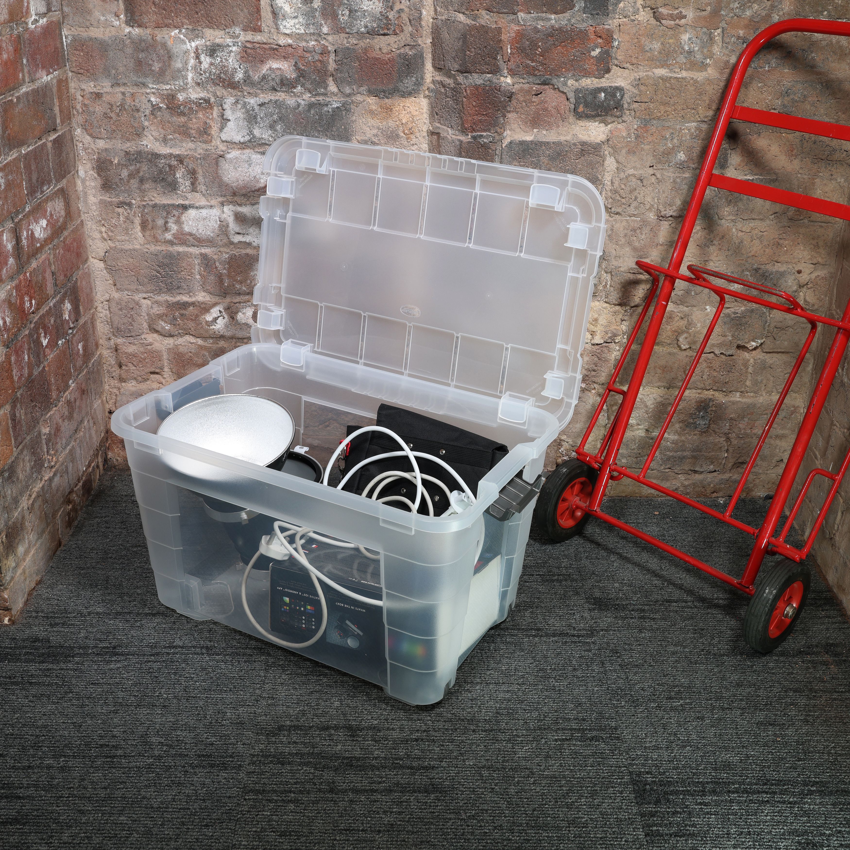 Tontarelli Flip & Store 60L Stackable Wheeled Storage box with Lid