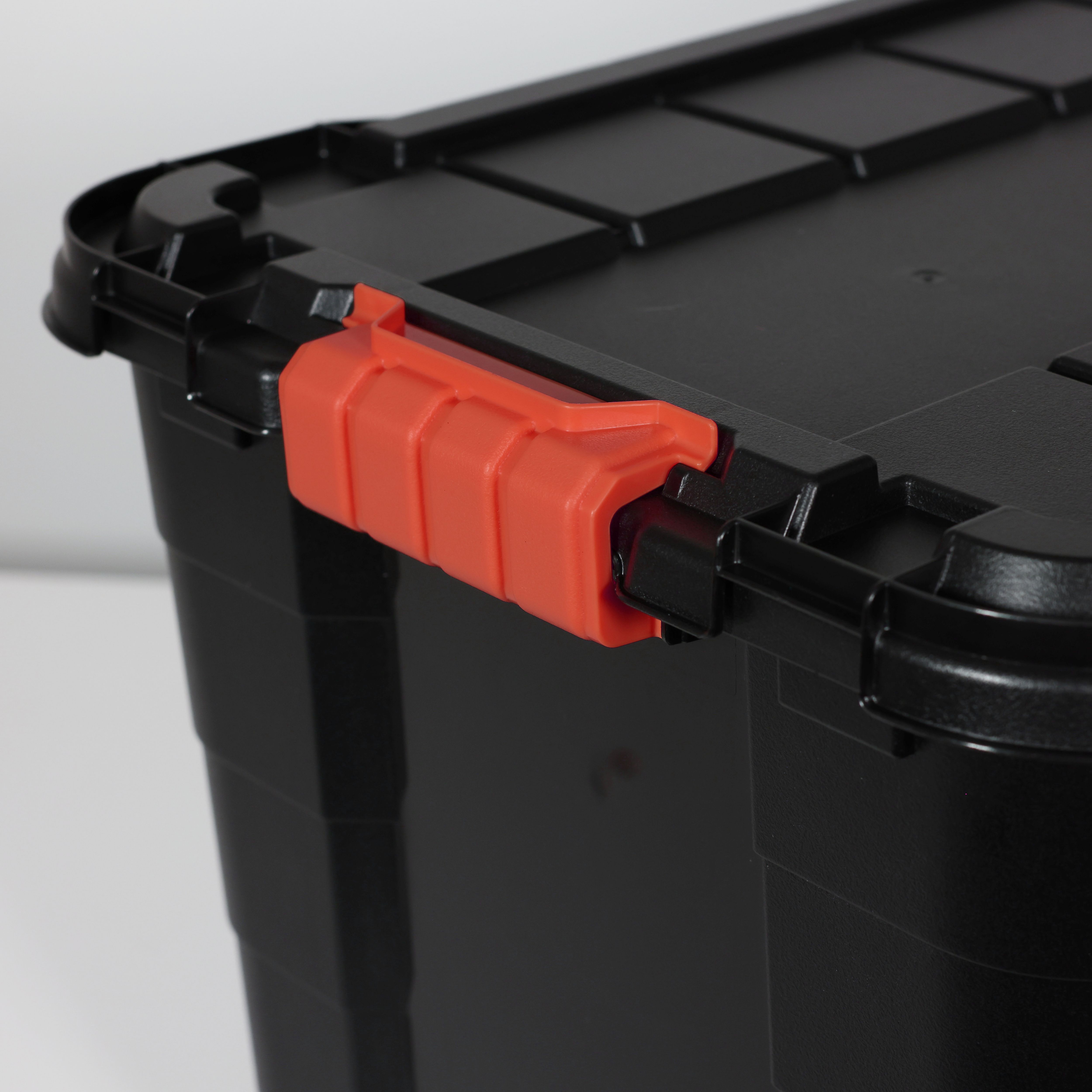 Tontarelli Flip & Store Black 60L Stackable Wheeled Storage box with Lid