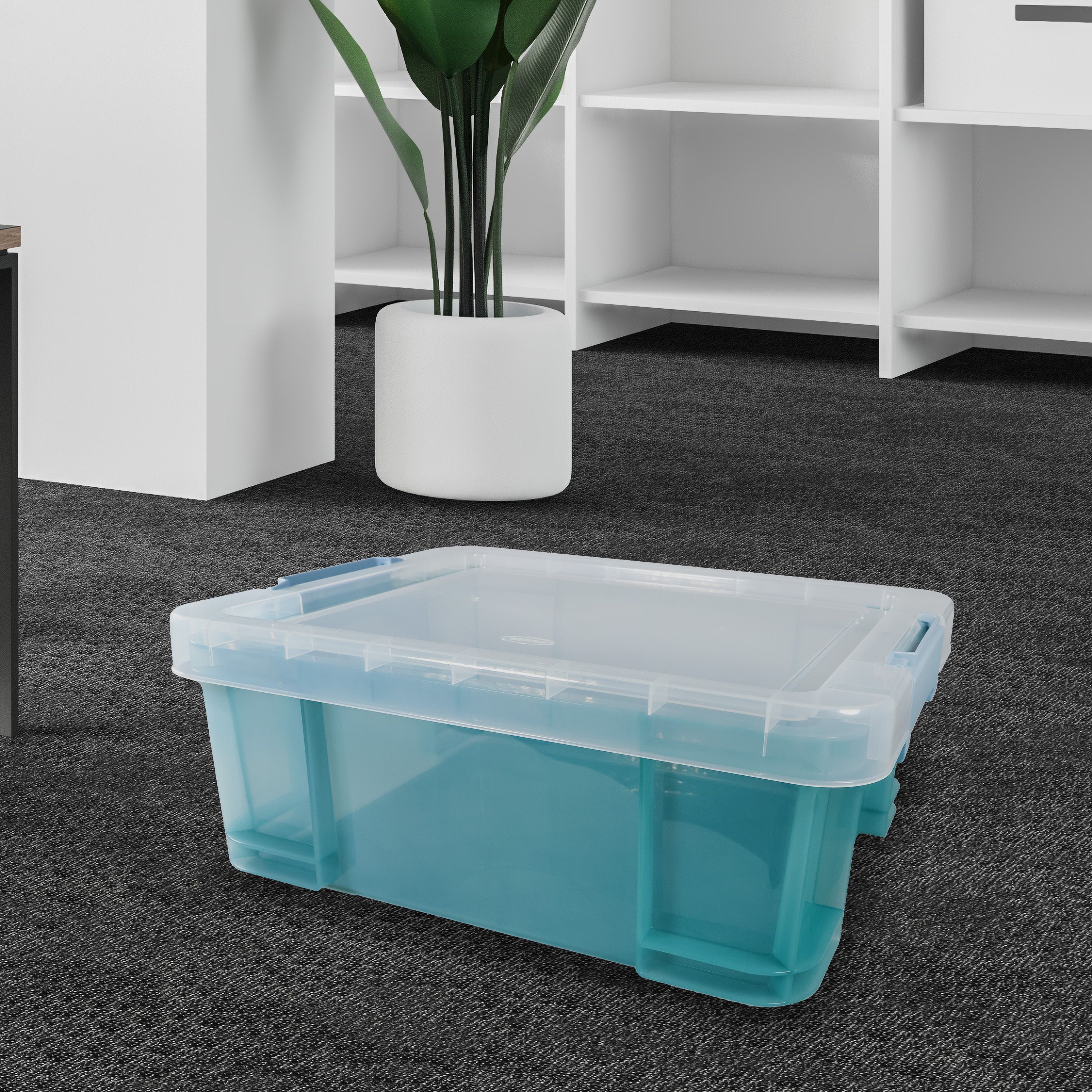 Tontarelli Pro store Heavy duty Blue 18L Medium Plastic Stackable ...