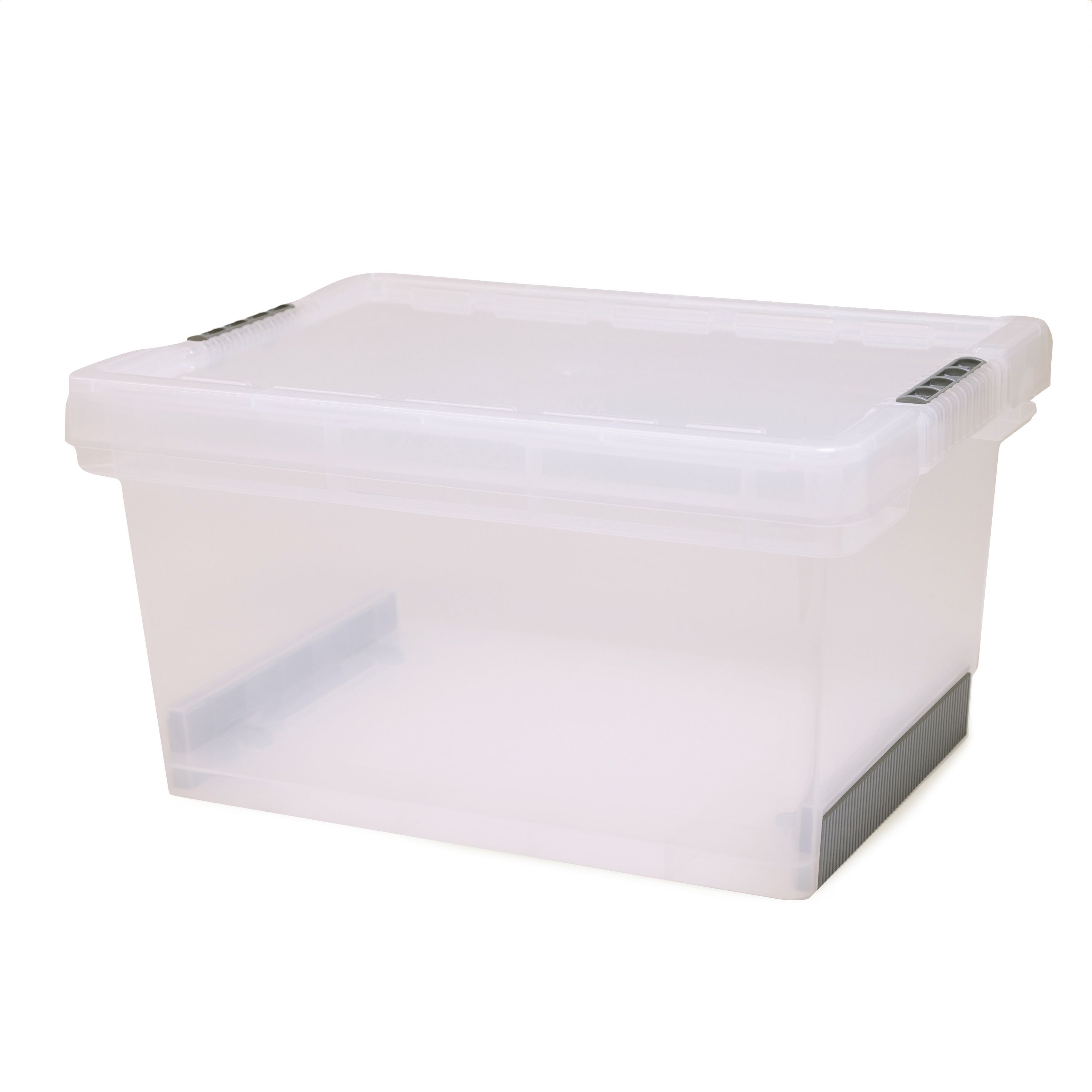 Tontarelli Rhino Heavy duty Clear 15L Small Stackable Storage box with Lid